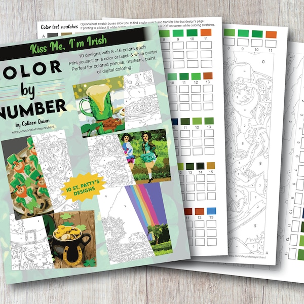 St Patrick Colour by Number - Etsy