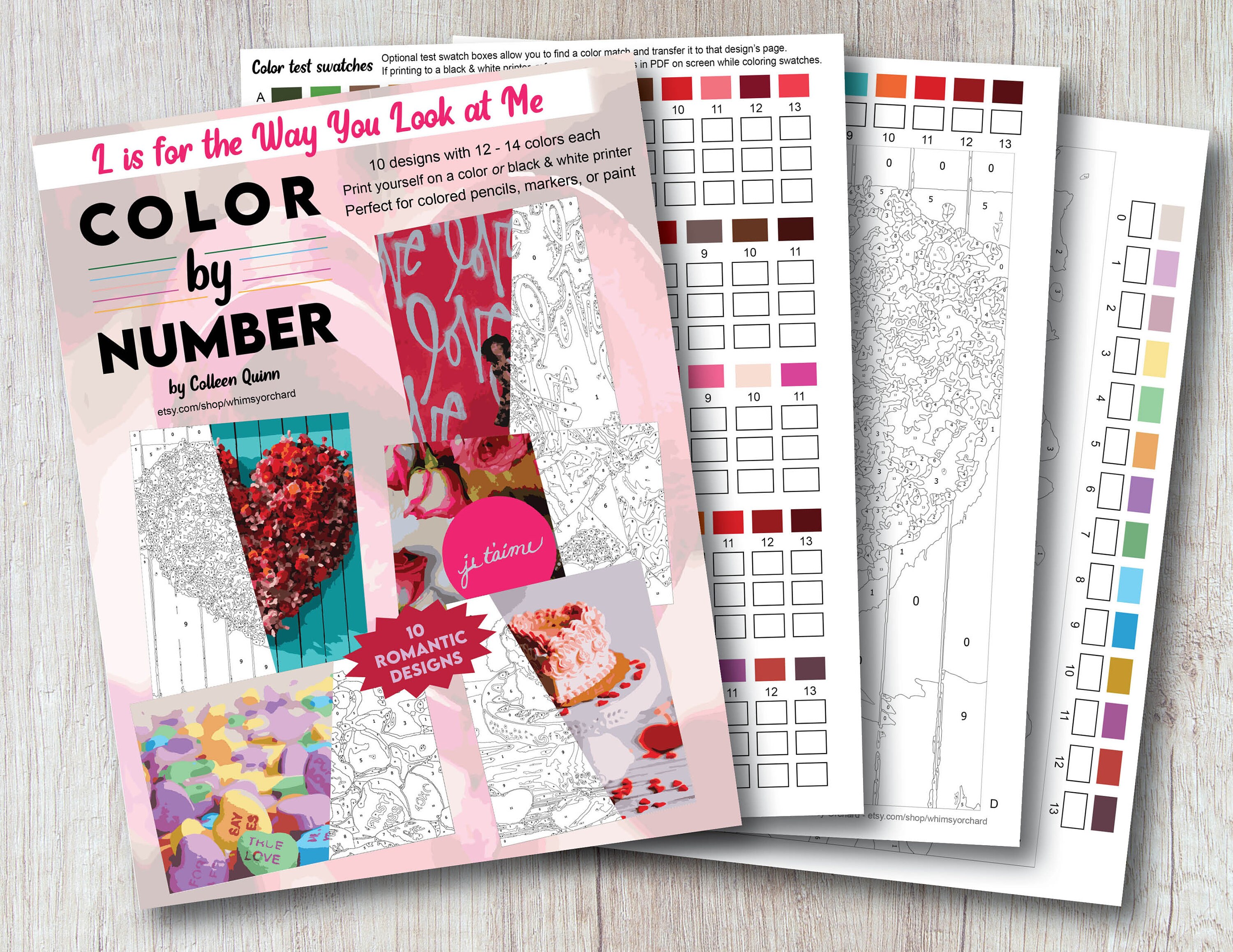 Love Color by Number for Adults 10 Printable Designs - Etsy