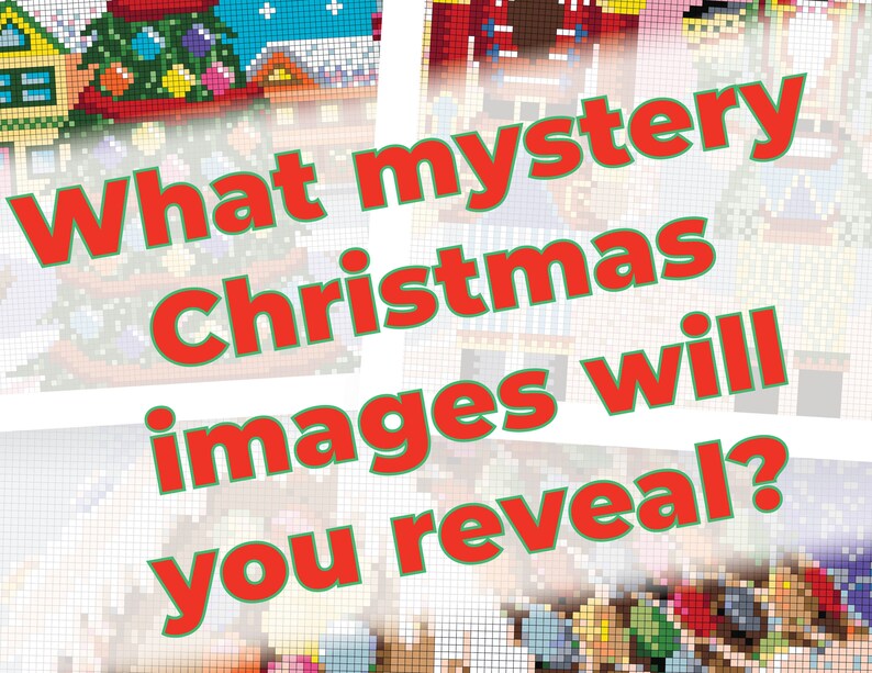 Christmas Mega Mystery Mosaics Color by Letter 27 Pages / - Etsy