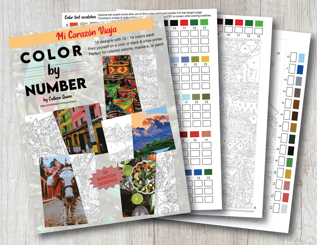 South/central America Color by Number for Adults - 10 Printable Designs ...
