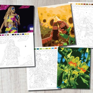 Pop Color by Number for Adults - 10 Printable Designs - Etsy