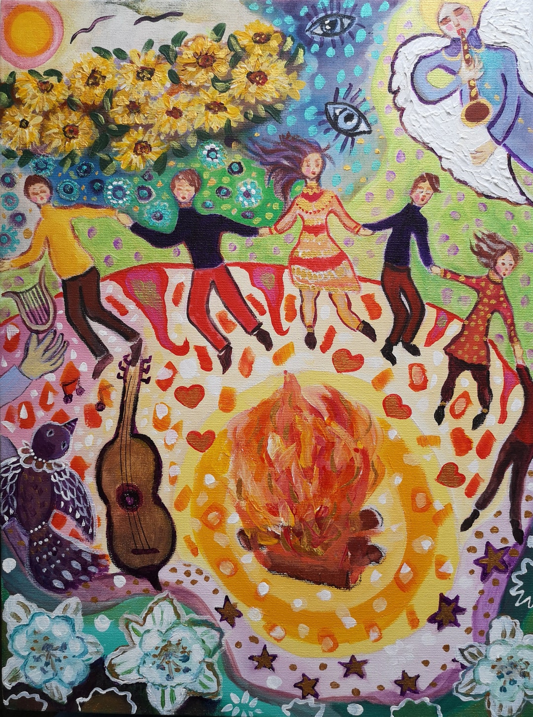 The Eternal Dancers, Chagall-inspired Drawings, Bonfire, Peace Around ...