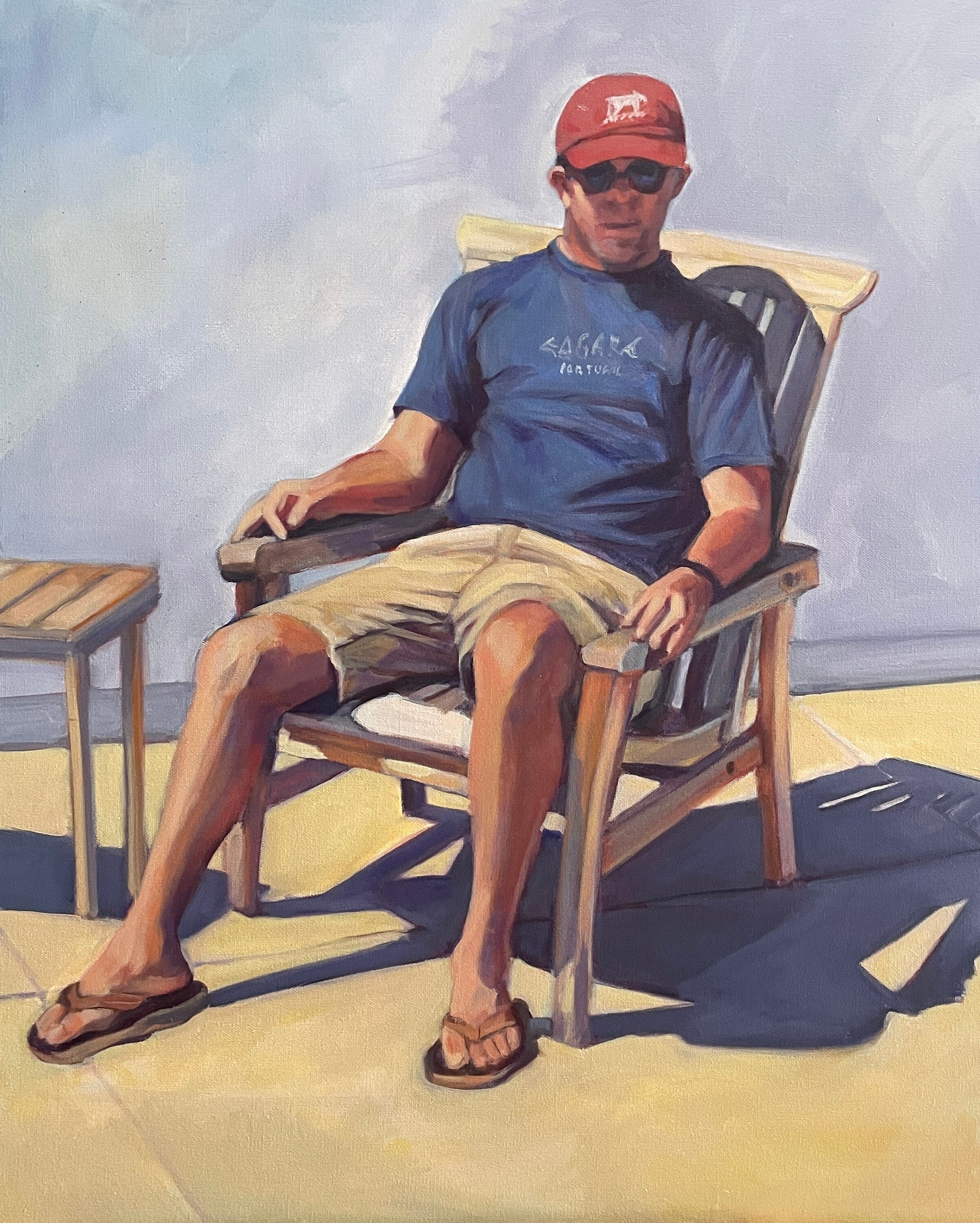 Original Oil Painting "chill" Portrait Son Hanging Out on the Deck 24 ...