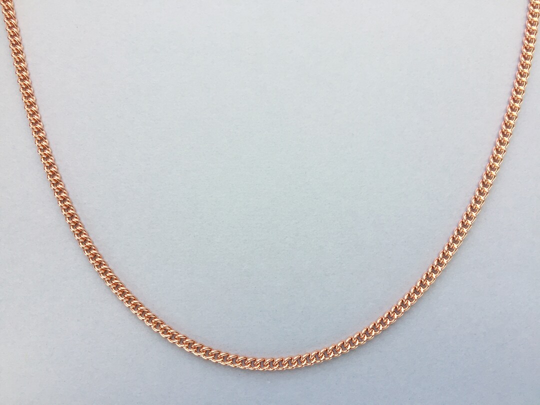 Copper Chain Necklace, 18 Inch Curb Chain With Lobster Clasp, Solid ...