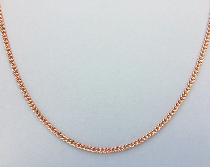 Copper Chain Necklace, 18 Inch Curb Chain With Lobster Clasp, Solid ...