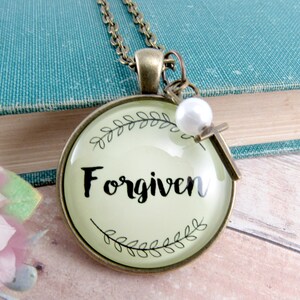 Forgiven Faith Pendant Survivor Necklace Because God is Good | Etsy