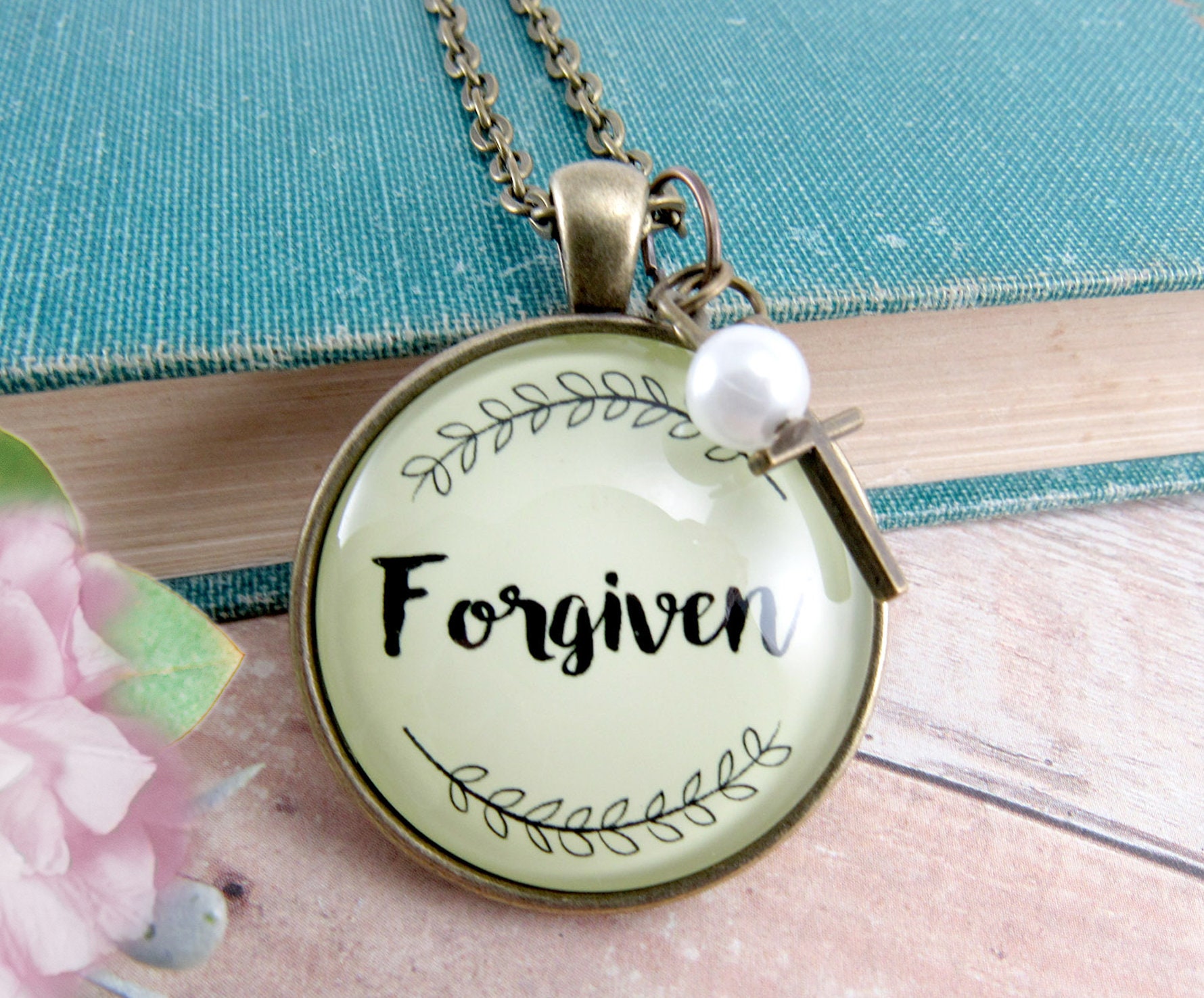 Forgiven Faith Pendant Survivor Necklace Because God is Good | Etsy
