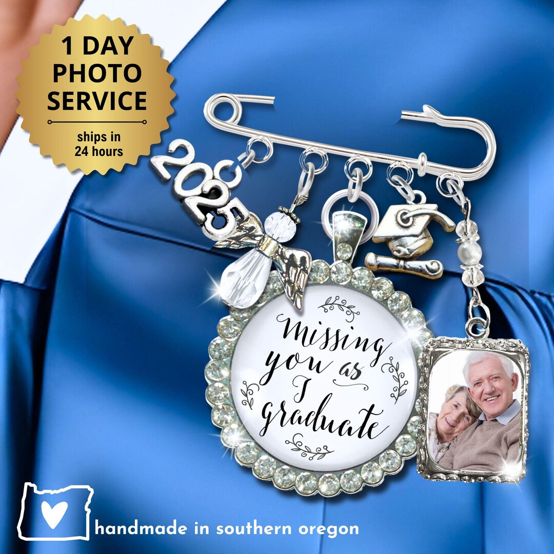 Memorial Pin for Graduation Gown Photo Frame Handmade Missing You ...