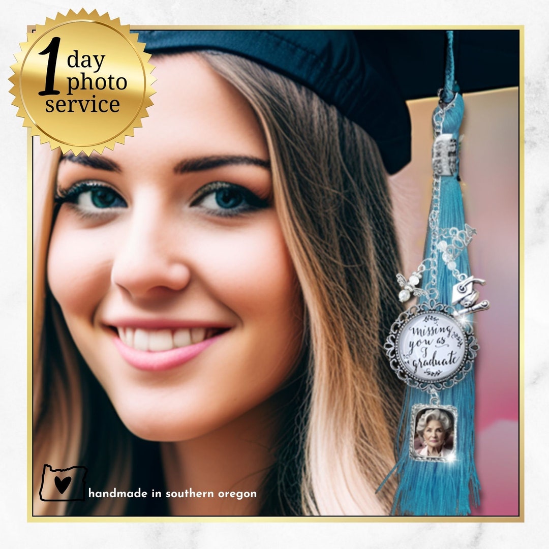 Graduation Cap Hat Tassel Memorial Photo Charm Lace Filigree ...