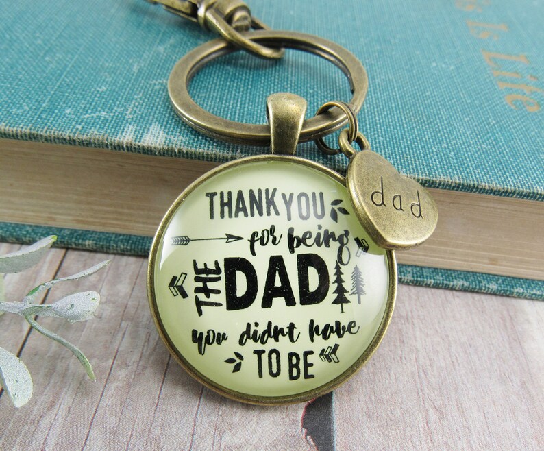 Gutsy Goodness Step Dad Keychain Thank You for Being the Dad Gift ...
