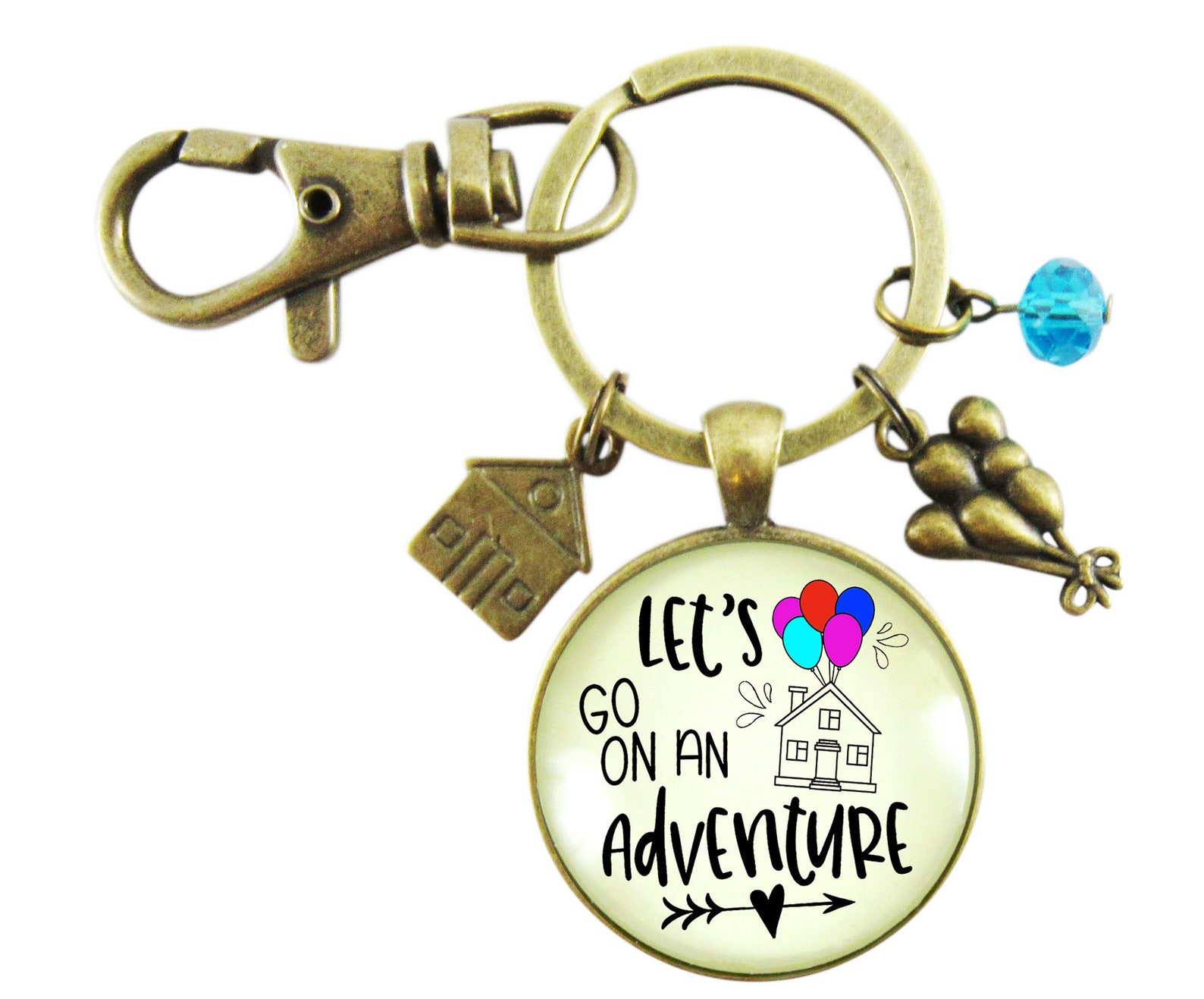 Valentines Day Gift Let's Go on an Adventure Necklace | Keychain ...