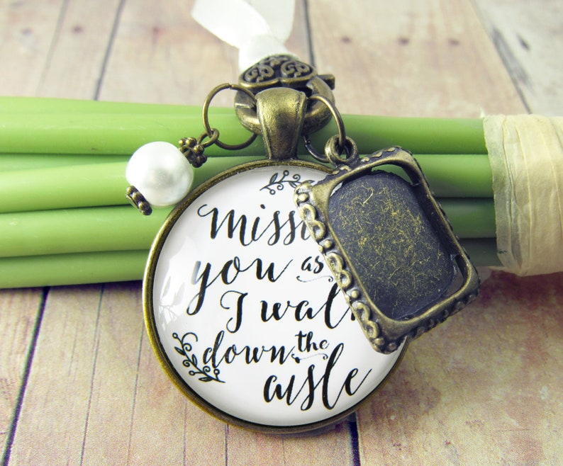 Customized Wedding Bouquet Memory Charm Missing You As I Walk | Etsy