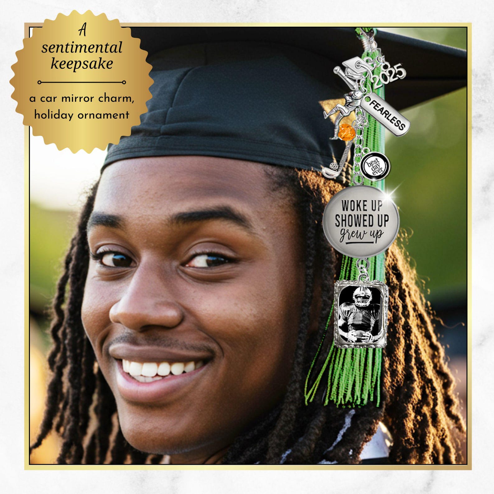 Sports & Music Themed Charms | Silver Tone Graduation Cap Decor Add-on ...