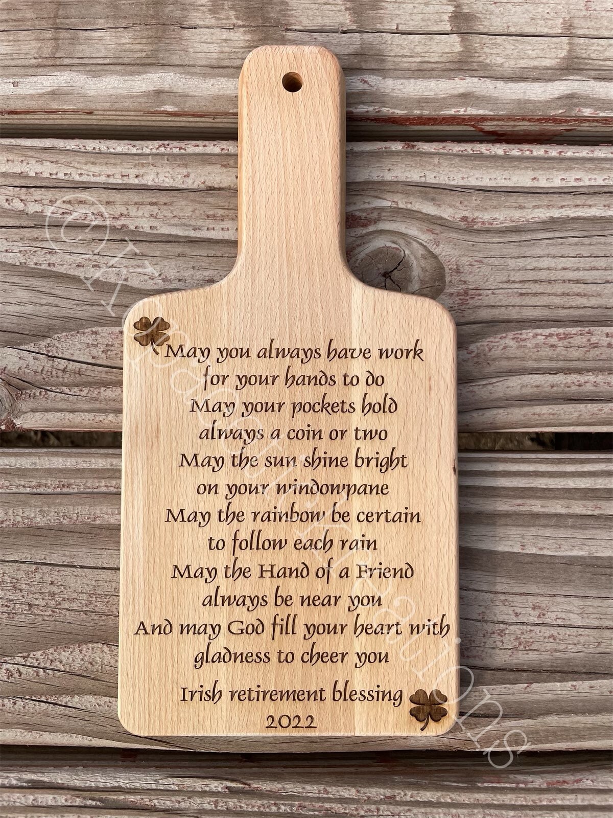 Irish Retirement Blessing Cutting Board Cheese Board Gift for Him Gift ...