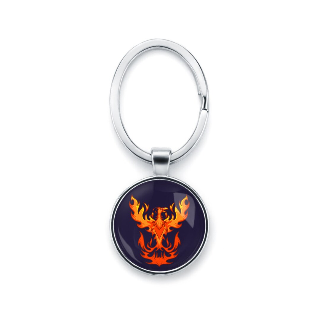 Keychain FIERY PHOENIX, Gift for Her, Gift for Men, Key Ring With ...