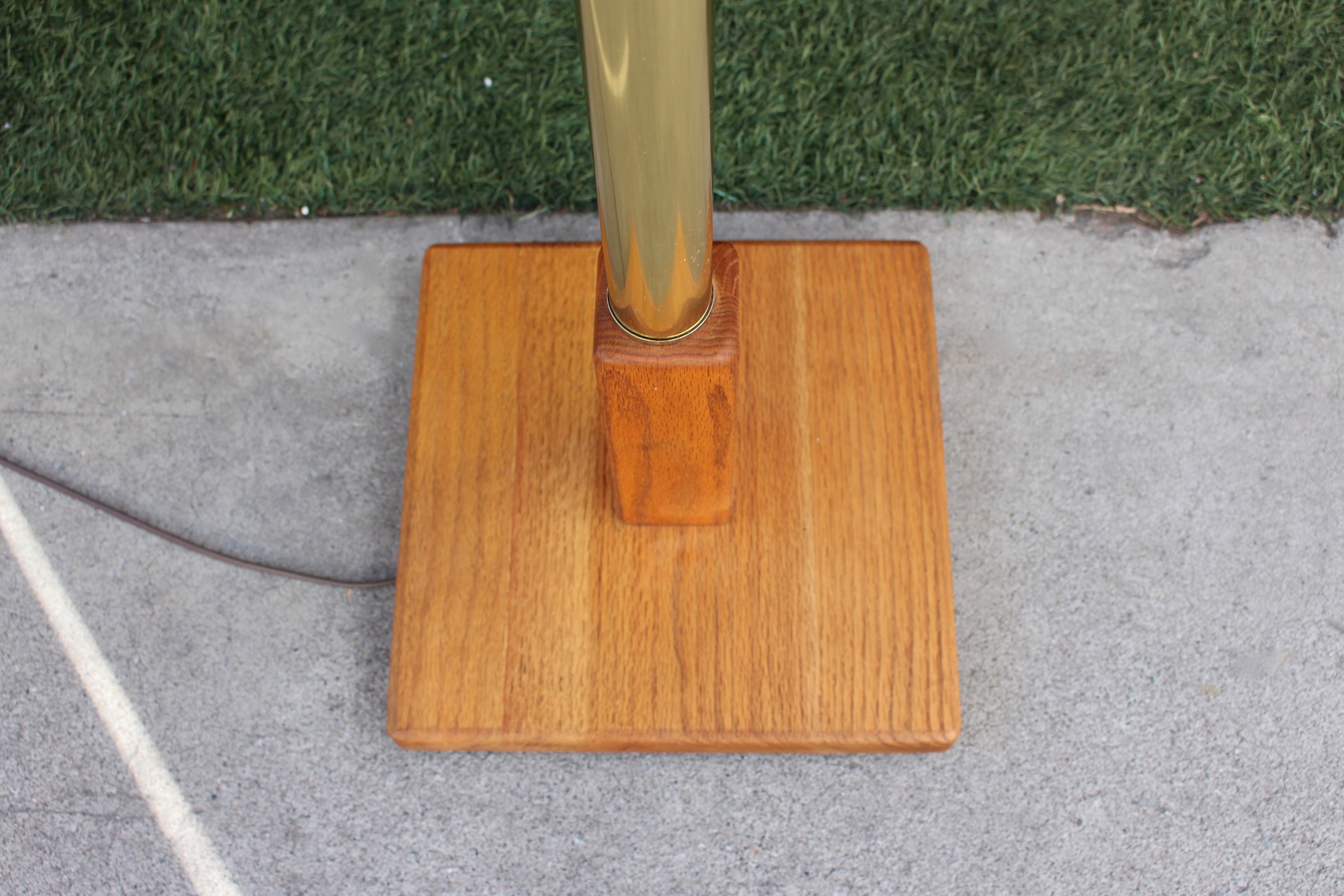 Vintage Gold and Wood Floor Lamp - Etsy