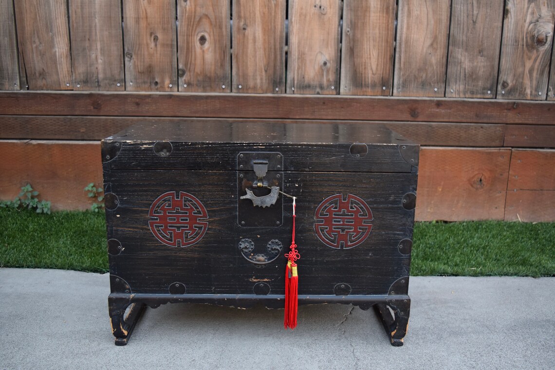 Antique Chinese Asian Korean Small Chest Cabinet Trunk - Etsy