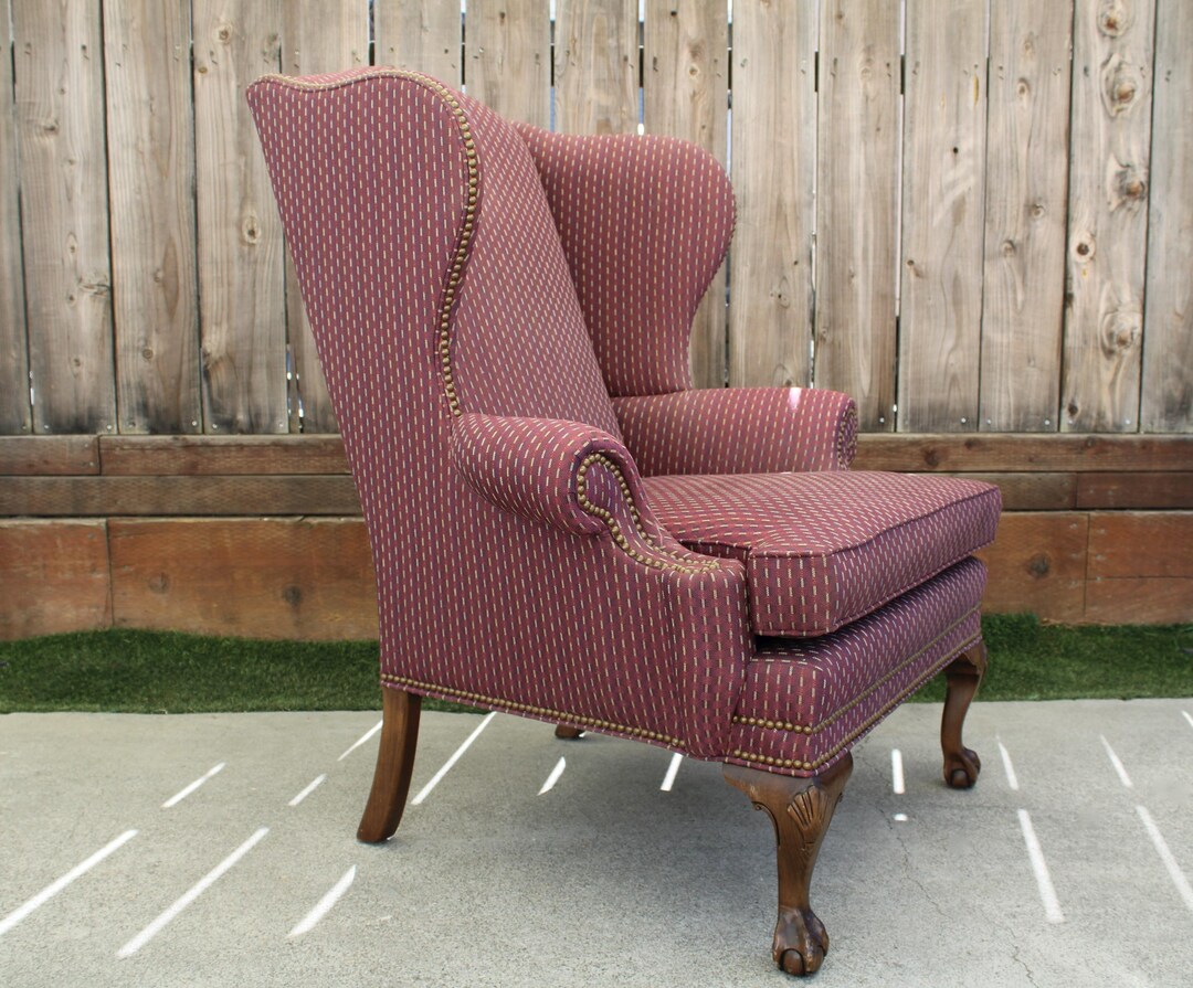 Vintage Ethan Allen Wingback Chair With Nailhead Trim - Etsy