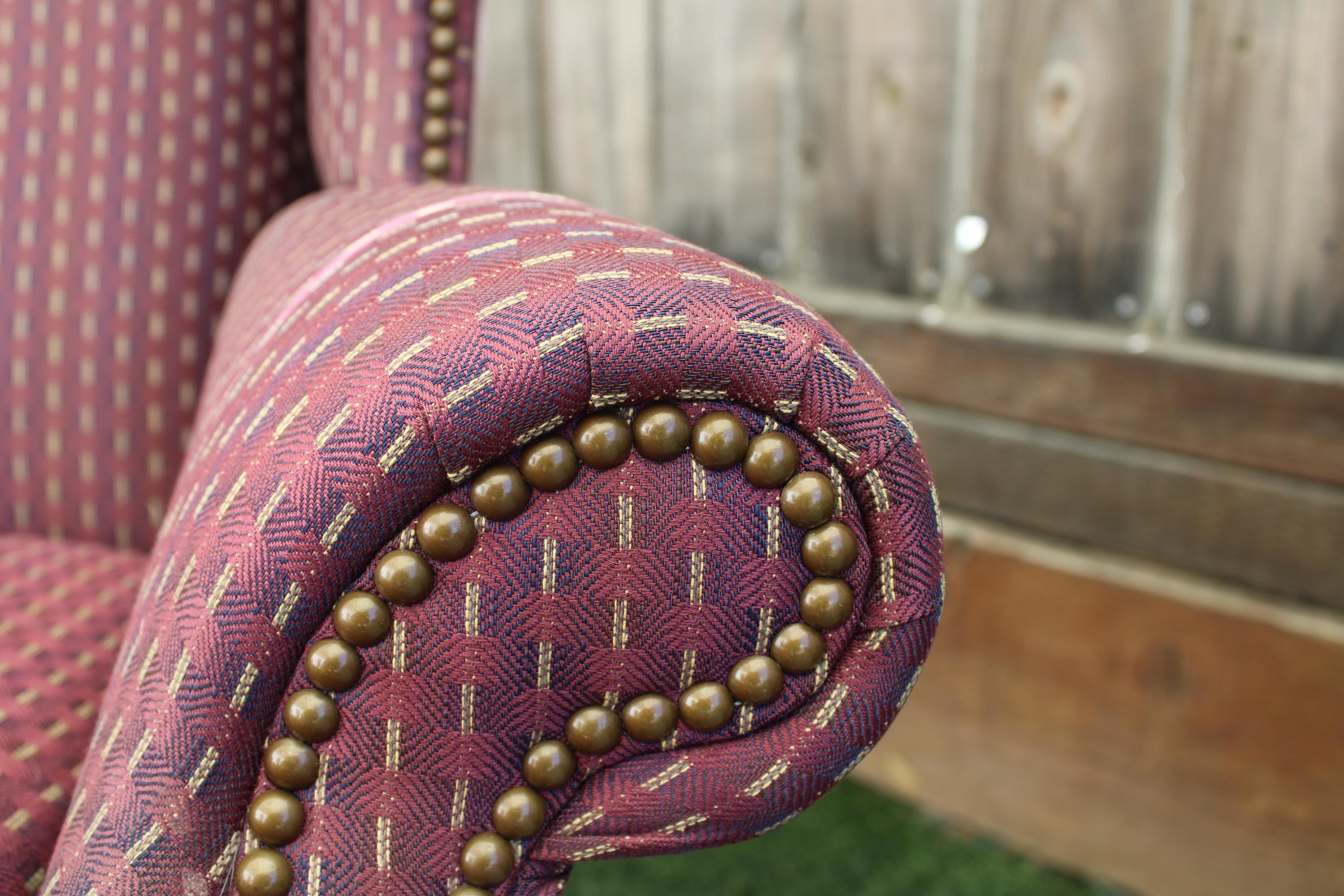 Vintage Ethan Allen Wingback Chair With Nailhead Trim - Etsy