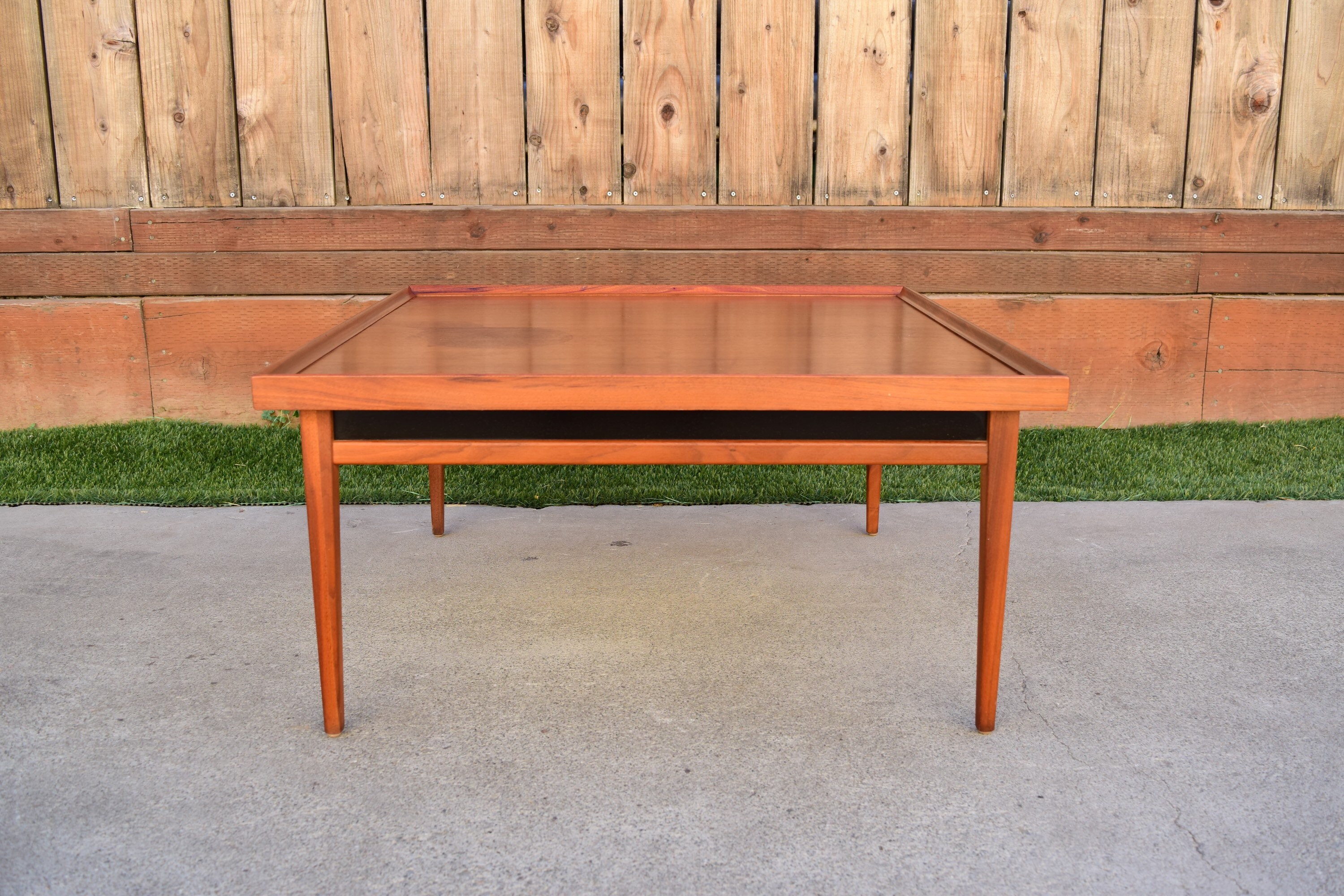 Mid Century Square Coffee Table Side Table Teak and Black - Etsy