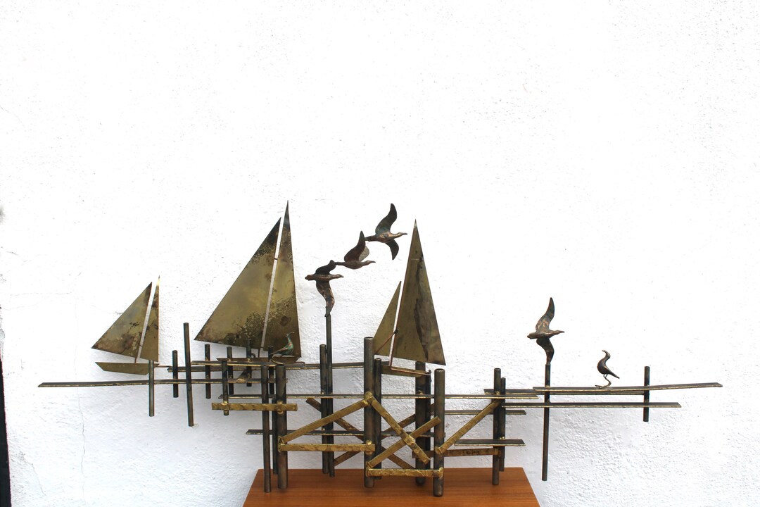 Mid Century Metal Wall Art Sculpture by Curtis Jere C Jere - Etsy