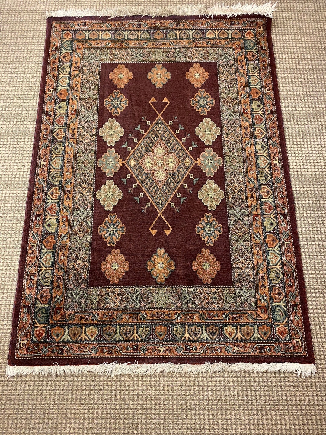 Vintage Tapisift Tabriz Rug Made in France Grenat 16502 - Etsy New Zealand