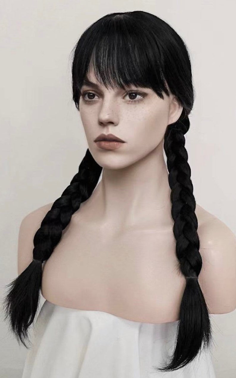 Jenna Ortega as Wednesday Addams Braided Pigtails Black Hair - Etsy Canada