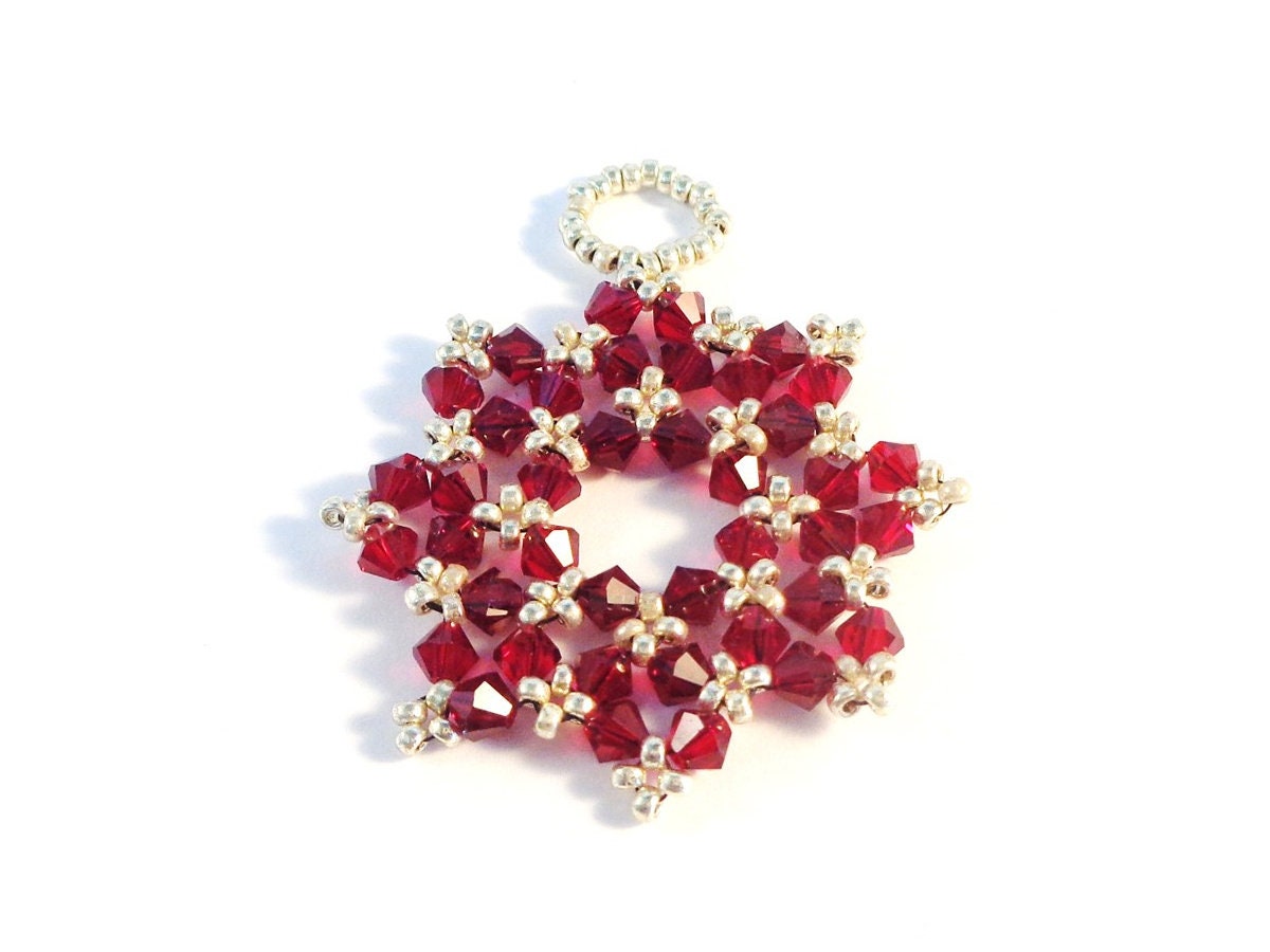 Beaded Snowflake Ornament Pattern Christmas Beading Patterns | Etsy