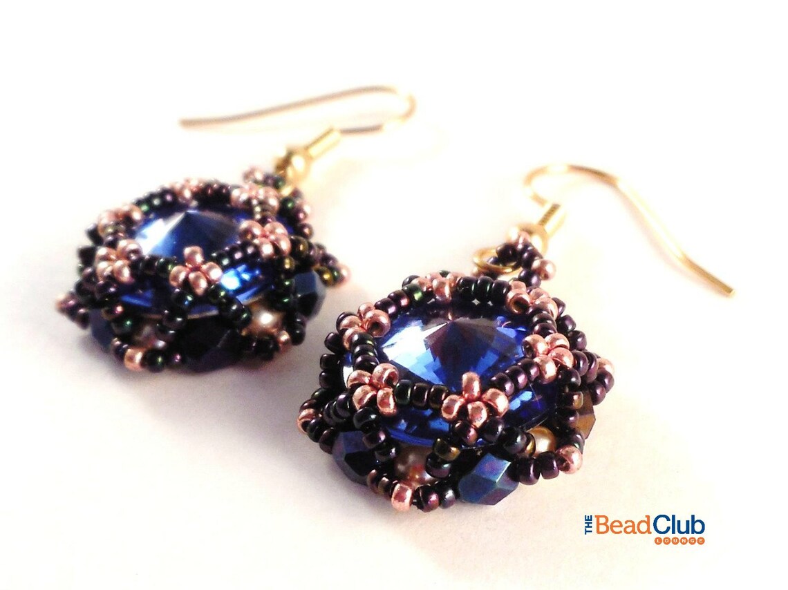 Rivoli Earring Tutorial Beaded Earring Tutorials Beading - Etsy