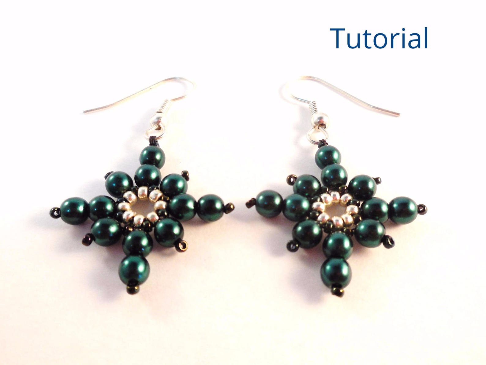 Beaded Earring Patterns Beaded Christmas Earrings Snowflake Ornament ...