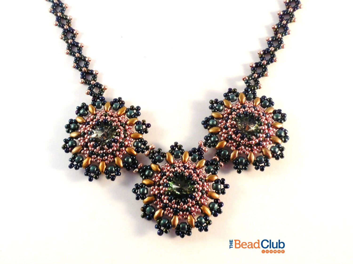 Beaded Necklace Patterns Right Angle Weave Rivoli Necklace - Etsy