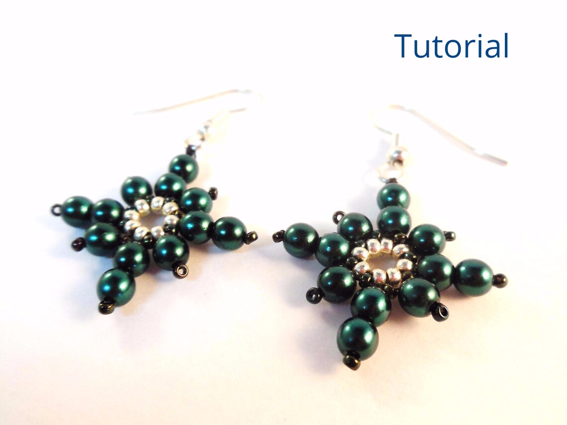 Beaded Earring Patterns Beaded Christmas Earrings | Etsy