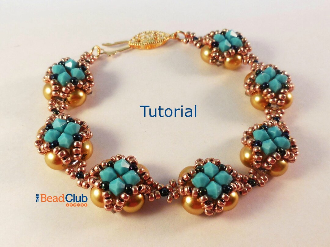 Right Angle Weave Bracelet Tutorial - Netting Stitch Bracelet Beading ...
