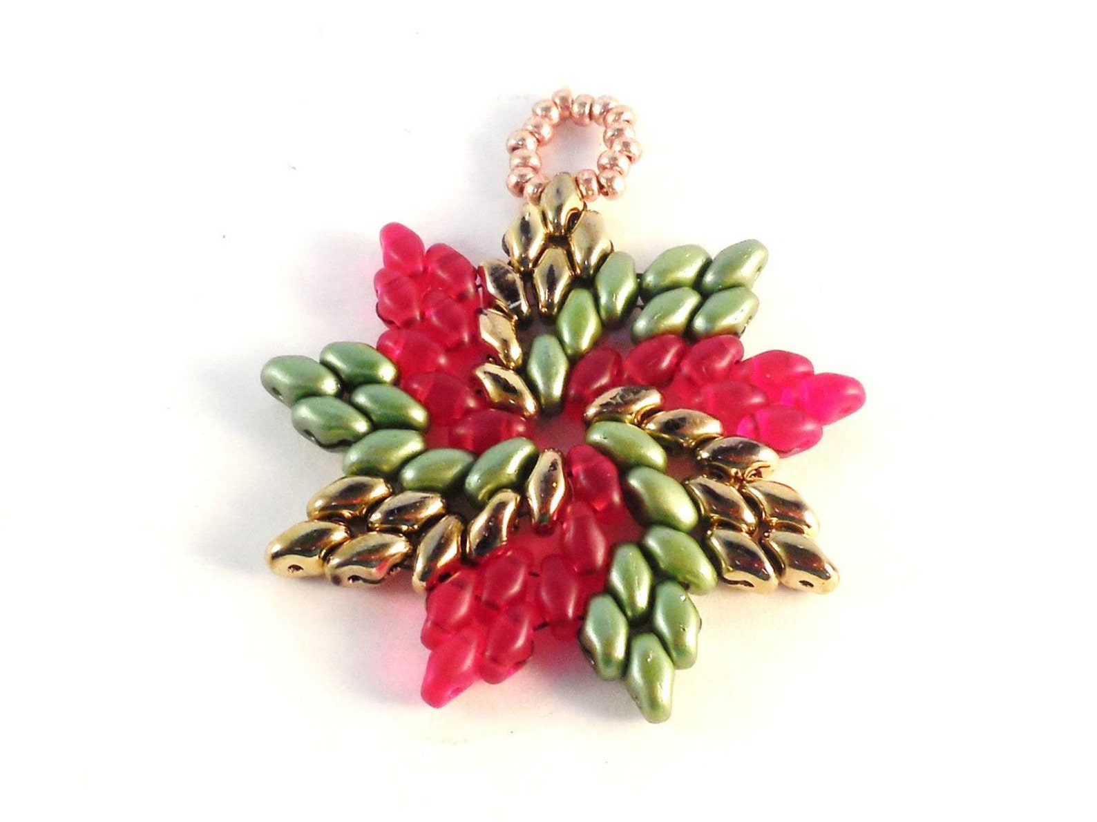 Christmas Beading Patterns Beaded Christmas Ornament - Etsy