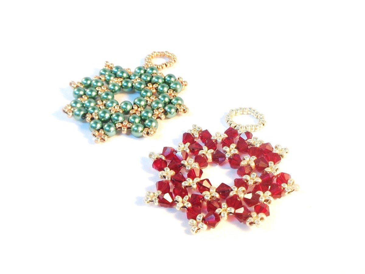 Beaded Snowflake Ornament Pattern Christmas Beading Patterns | Etsy