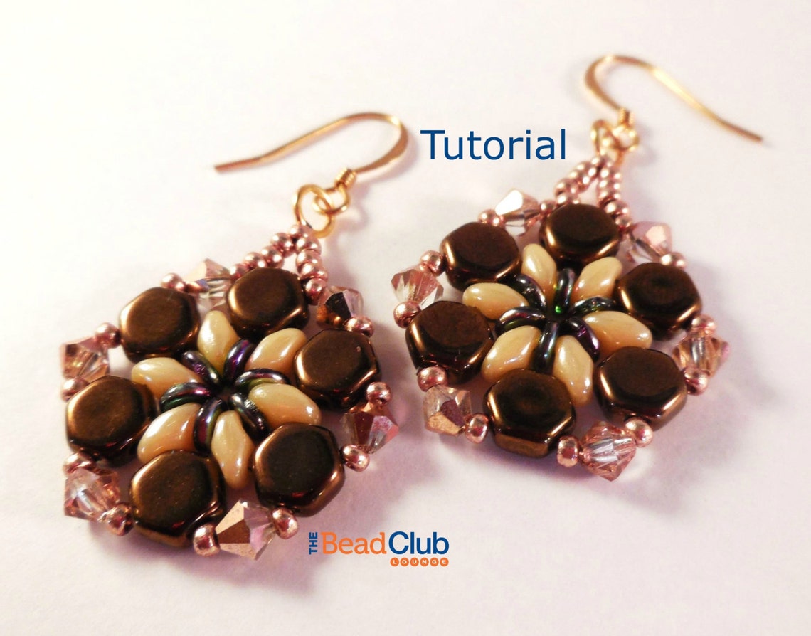 Superduo Earring Patterns Honeycomb Bead Pattern Earring - Etsy