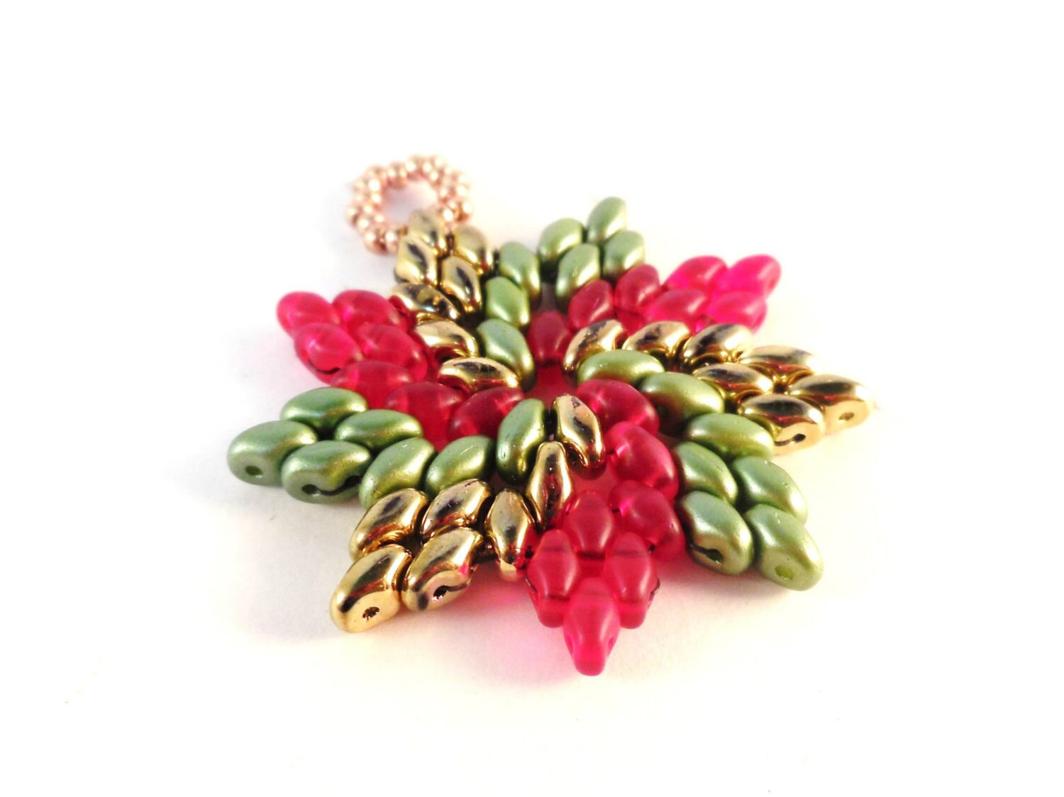 Christmas Beading Patterns Beaded Christmas Ornament | Etsy