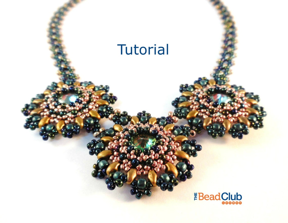 Beaded Necklace Patterns Right Angle Weave Rivoli Necklace - Etsy
