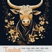 Taurus Svg, Floral Bull Head Clipart, Gold Zodiac Sign, Orange Flower ...