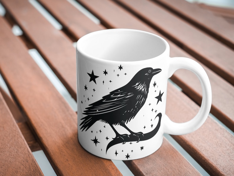 Starry Night Raven Svg Bundle, Celestial Moon Png, Spooky Season ...