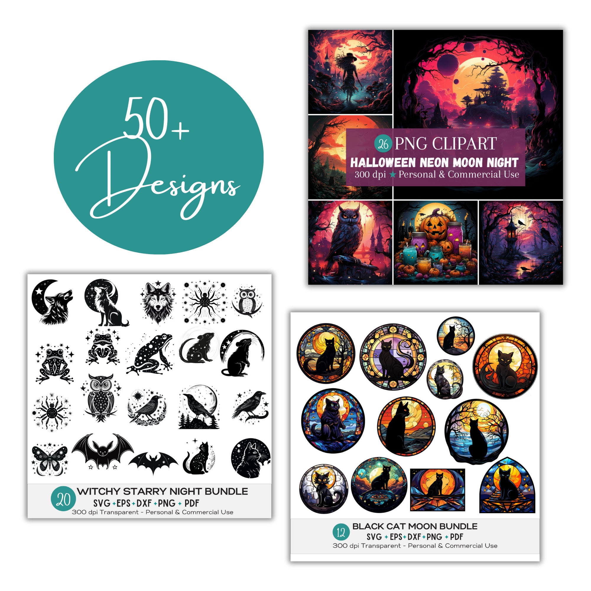 Halloween Svg Bundle, Celestial Svg Bundle, Witchcraft Animals Svg ...