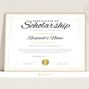 Scholarship Award Template, School Award Certificate, Editable ...