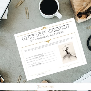 Artwork Certificate of Authenticity, Artwork COA, Official Authenticity ...
