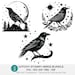 Starry Night Raven Svg Bundle, Celestial Moon Png, Spooky Season ...