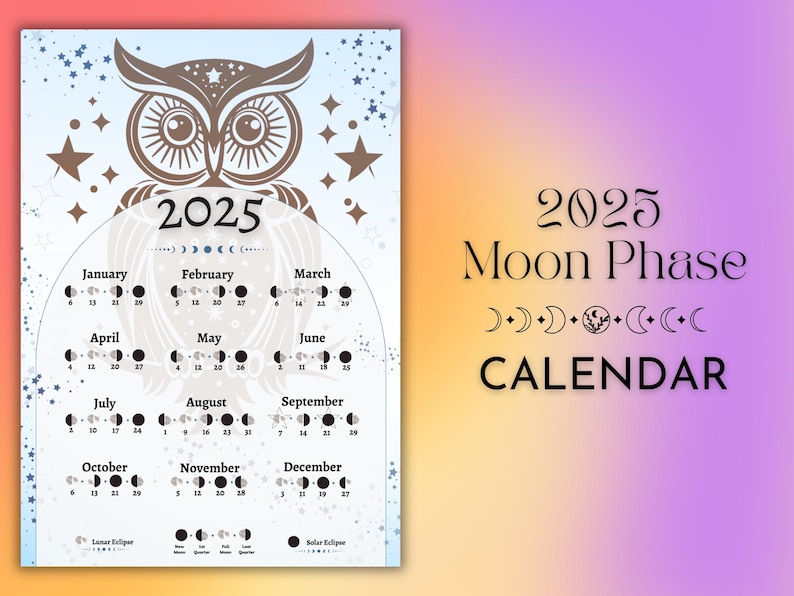 Moon Phase Calendar 2025 PDF, Printable Pdf for Lunar Magic Manifestation, Guide for Lunar ...