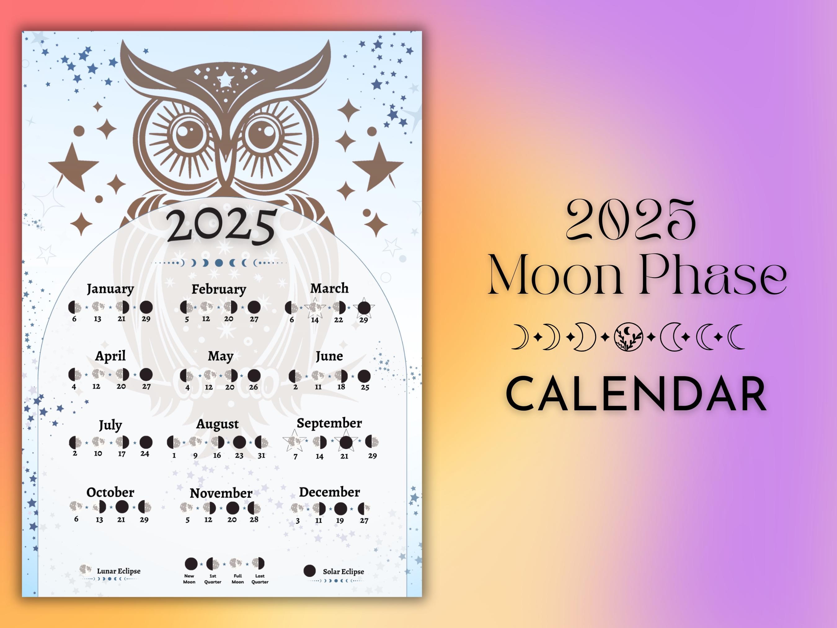 Moon Phase Calendar 2025 PDF, Printable Pdf for Lunar Magic ...