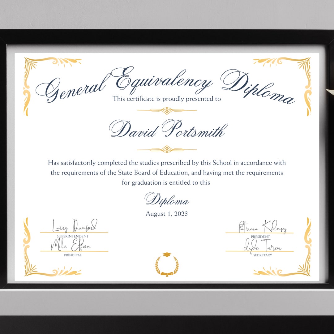 GED Certificate, Editable and Printable Template, US Ltr, Add Your Logo ...