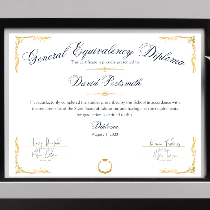 GED Certificate, Editable and Printable Template, US Ltr, Add Your Logo ...