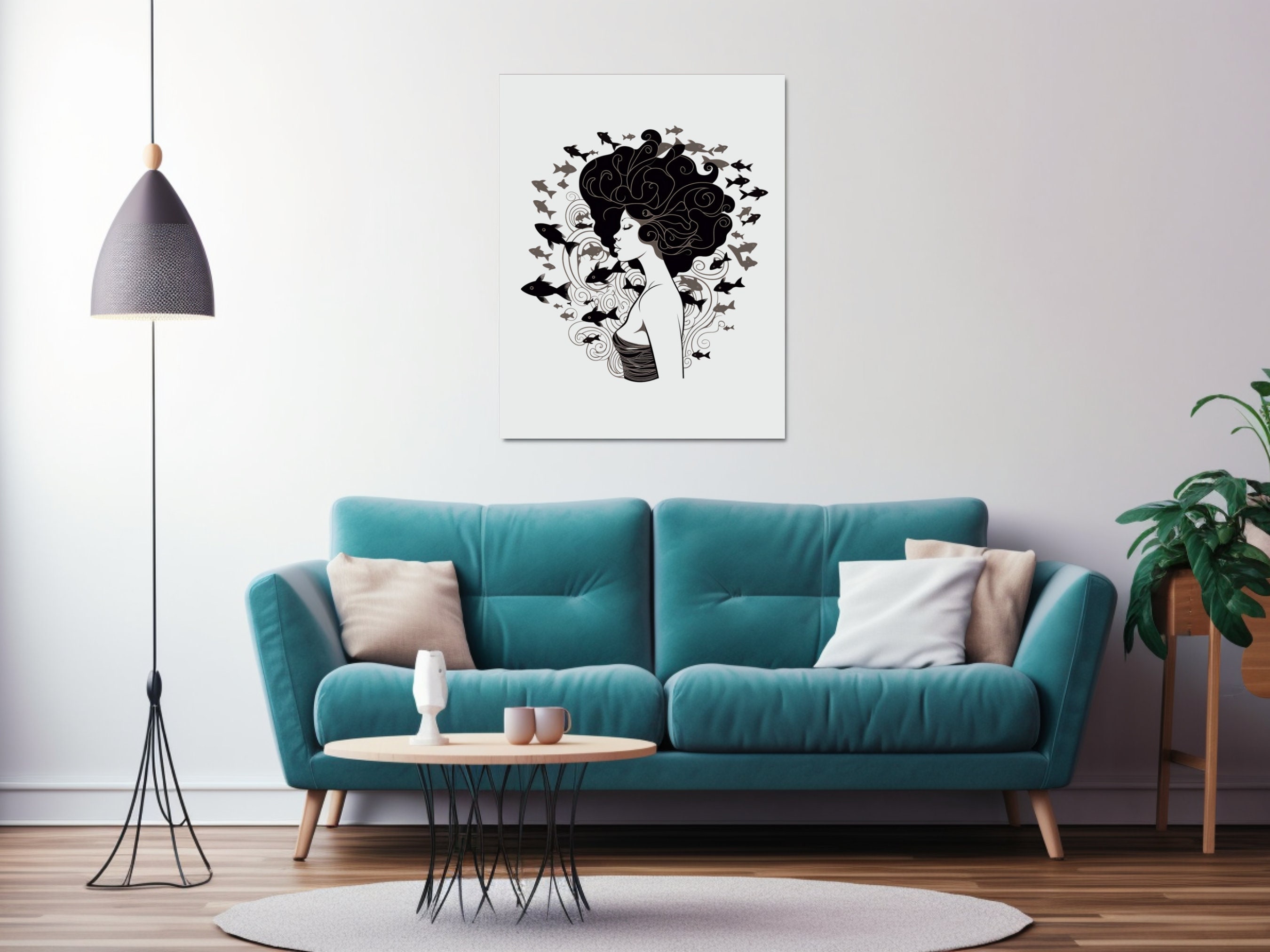 Pisces Queen Afro Png Clipart SVG, Celestial Woman Eps Vector File ...