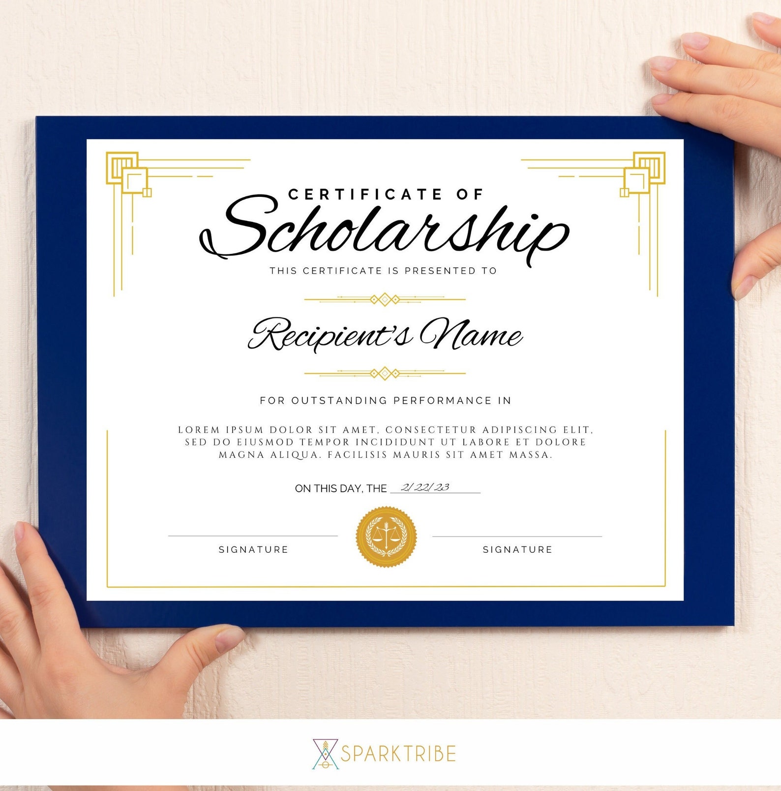 Scholarship Award Template, School Award Certificate, Editable ...